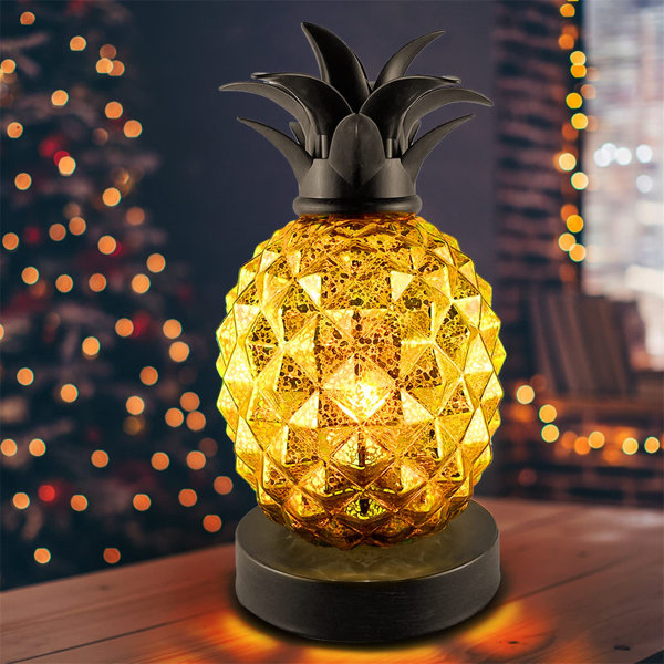 Mercer41 Pineapple Night Light, Pineapple Lamp Glass Table Lamp | Wayfair